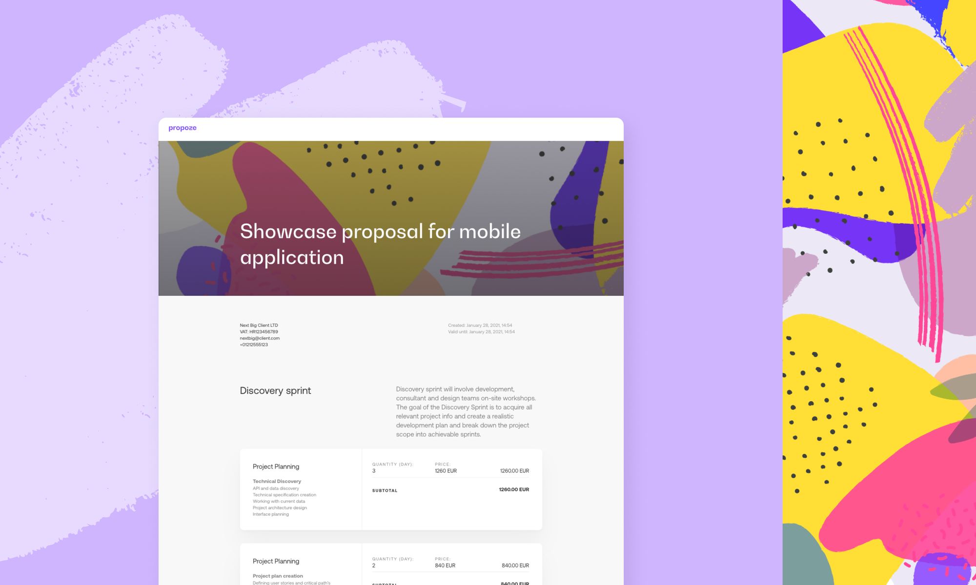 Share your proposal with a client
